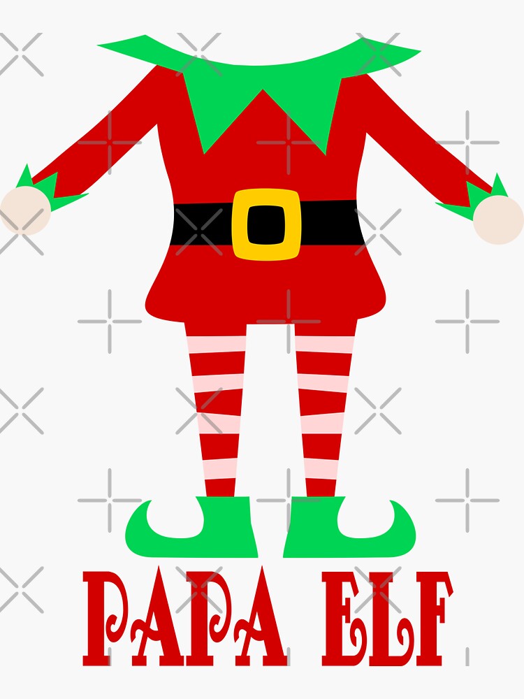 "Christmas elf - papa elf - body, red" Sticker for Sale by Digillusion ...