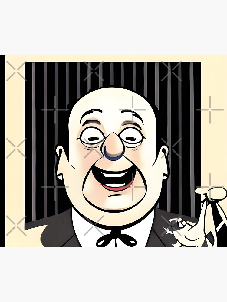 "Alfred Hitchcock happy" Sticker for Sale by ArtisticVlad | Redbubble