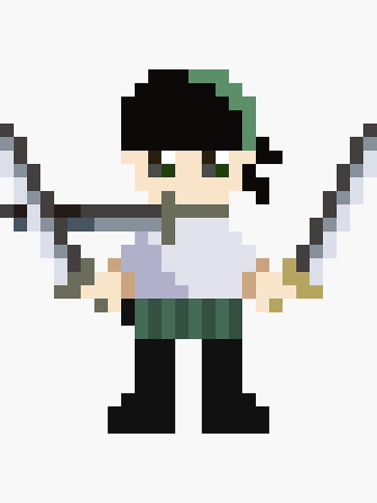 "Roronoa Zoro Ver.2 Pixel Art" Sticker for Sale by kamilahyo | Redbubble