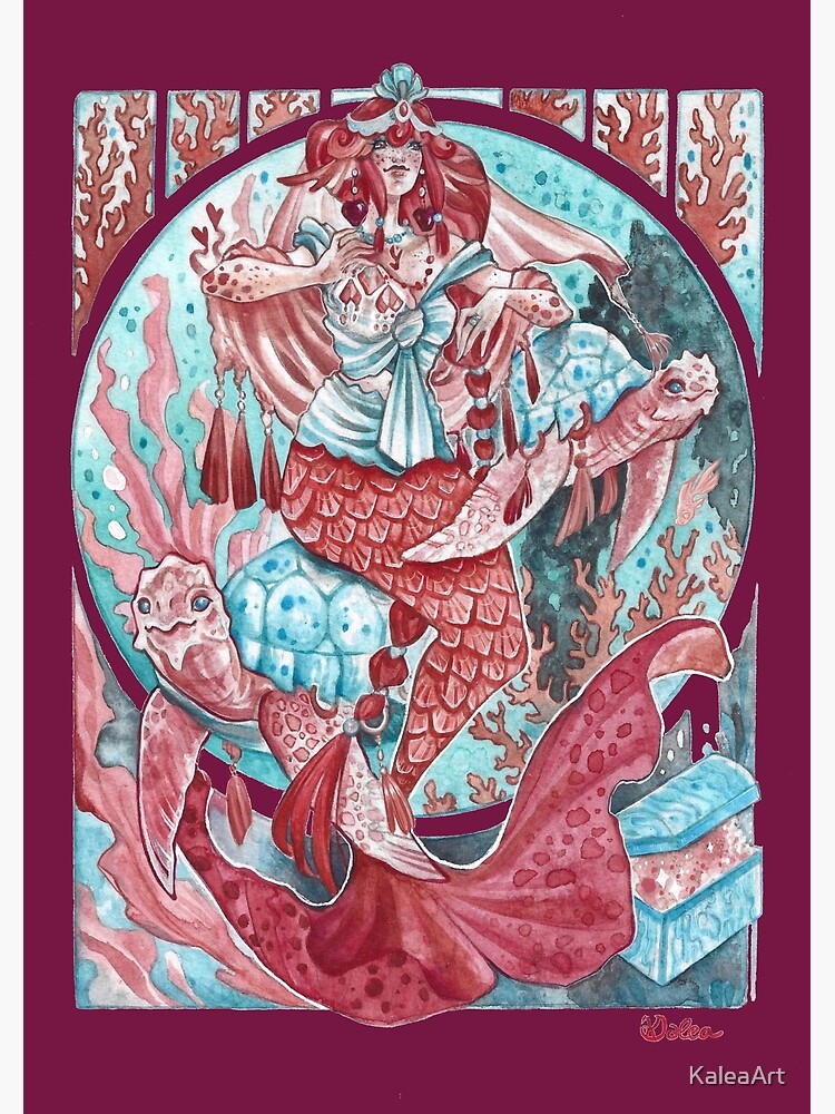 "Ruby Mermaid - Mermay 2022" Poster for Sale by KaleaArt | Redbubble