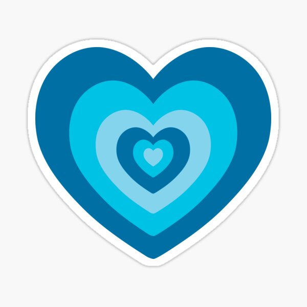 "powerpuff girls blue heart" Sticker for Sale by stickersbymaha | Redbubble