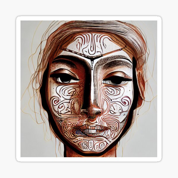 "female face" Sticker for Sale by lefterisbetsis | Redbubble