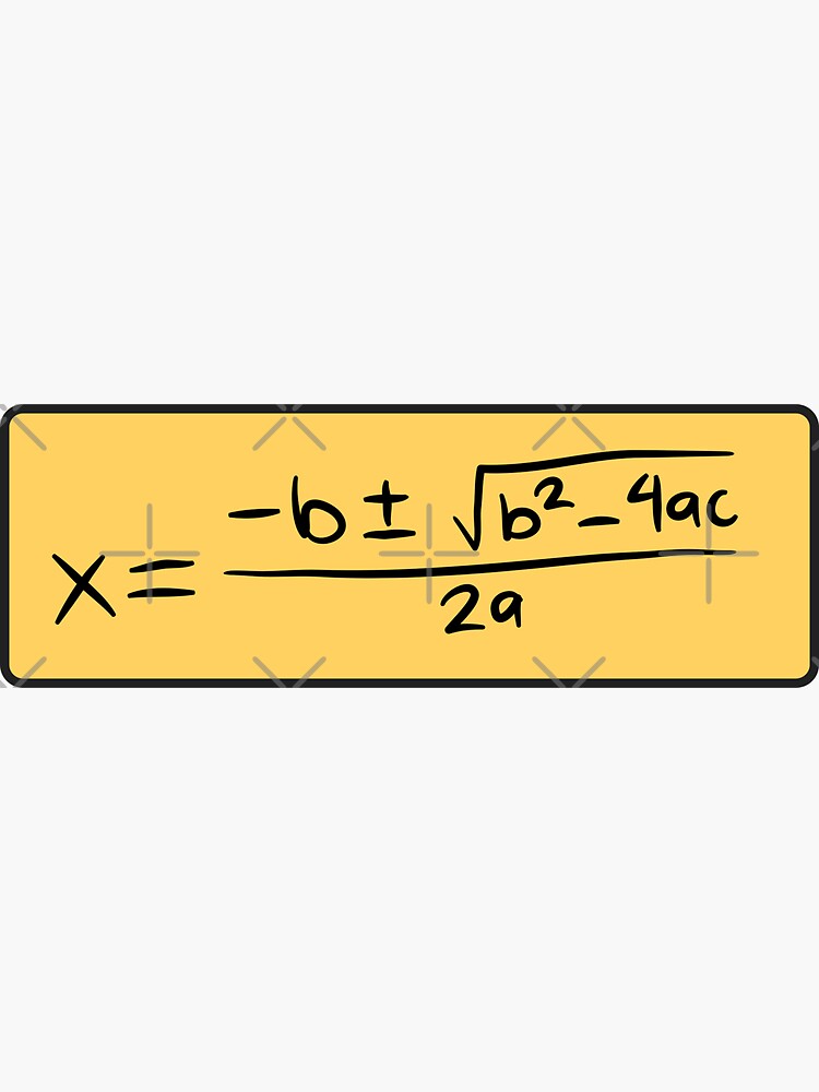 " Math Symbols Quadratic Formula mathematics gift" Sticker for Sale by ...