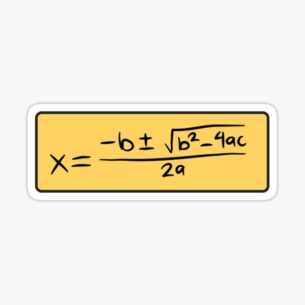" Math Symbols Quadratic Formula mathematics gift" Sticker for Sale by ...