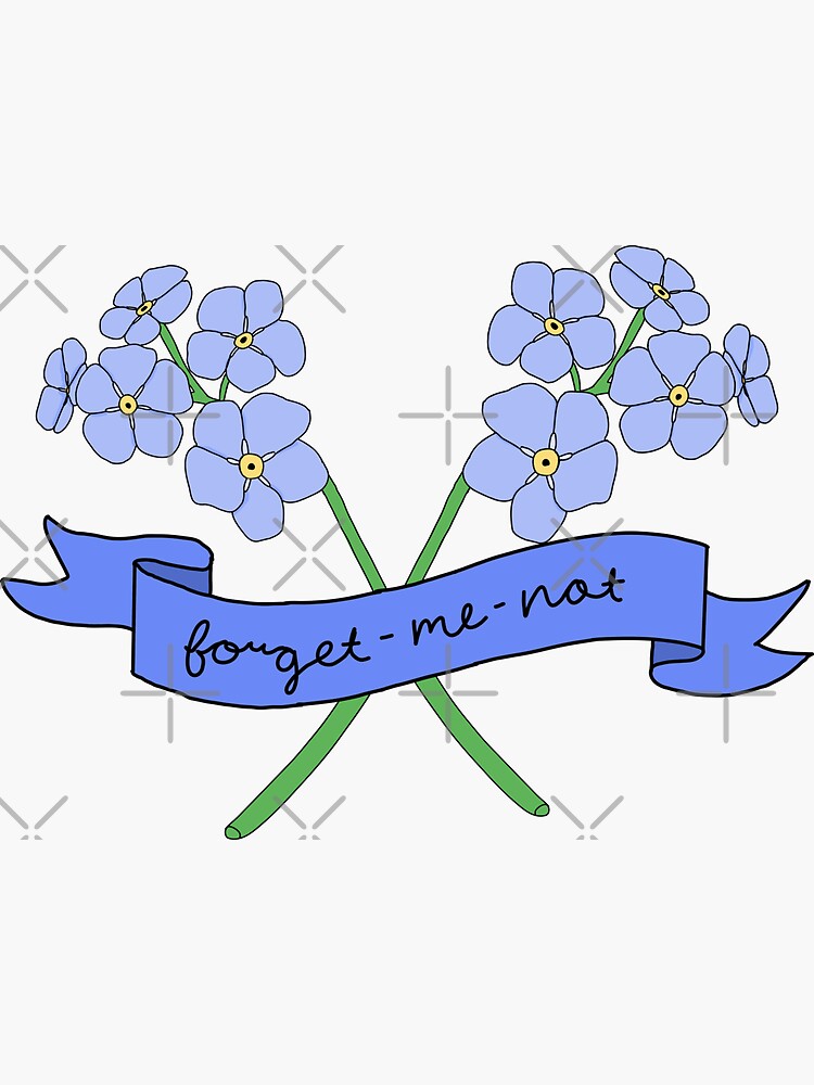 "Forget-me-not" Sticker for Sale by Lou is a Shoe | Redbubble
