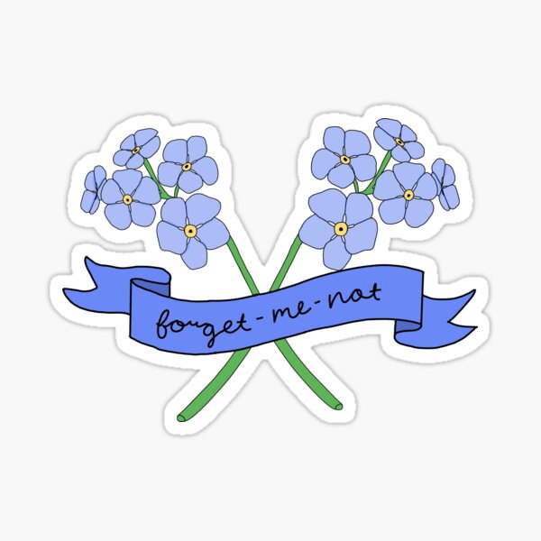 "Forget-me-not" Sticker for Sale by Lou is a Shoe | Redbubble