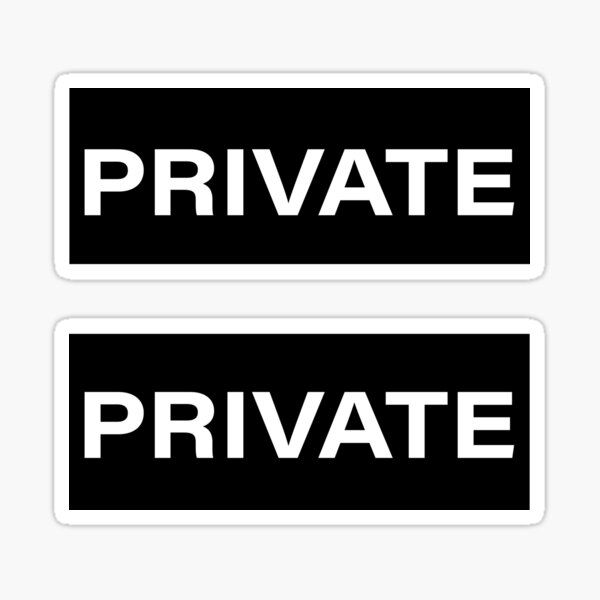"Private stickers with black background" Sticker for Sale by ...