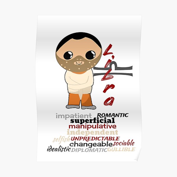 "Libra Zodiac Horror Monster- funny, cute, september, october, zodiac ...