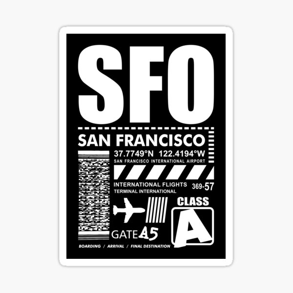 "San Francisco International Airport SFO" Sticker for Sale by Alma ...