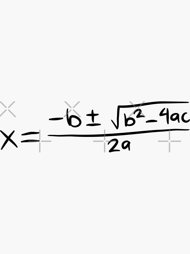 "Math Symbols Quadratic Formula mathematics gift" Sticker for Sale by ...