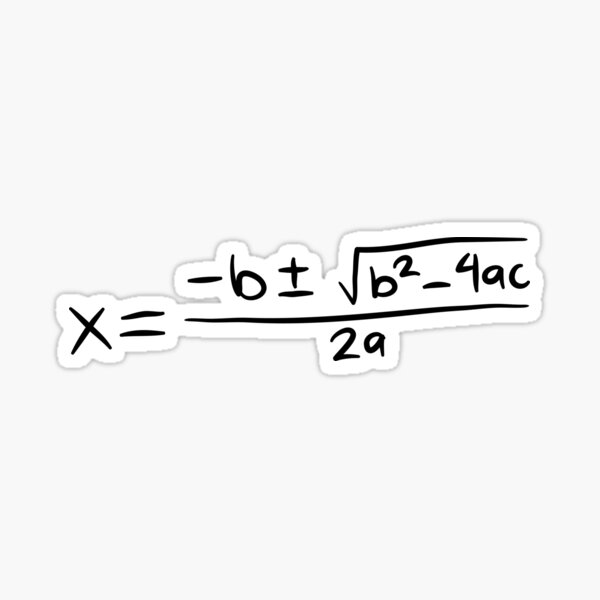 "Math Symbols Quadratic Formula mathematics gift" Sticker for Sale by ...