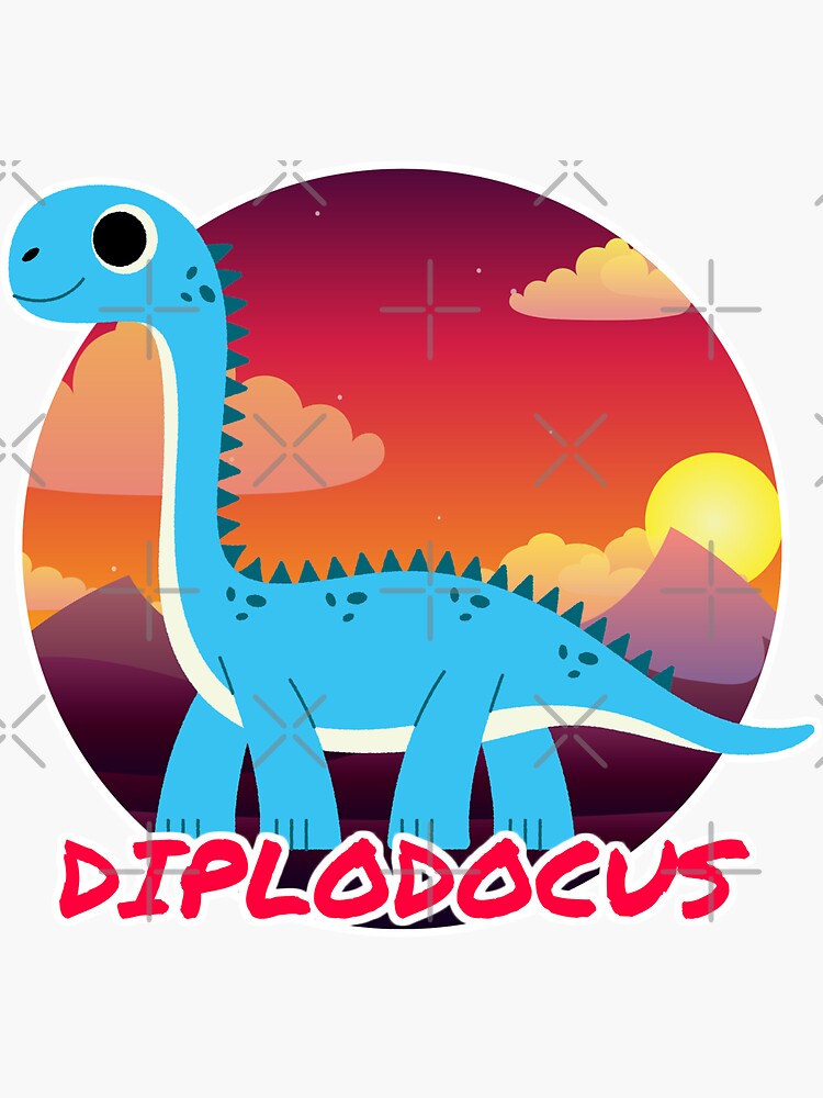 "Diplodocus Cartoon" Sticker for Sale by gelvezg | Redbubble