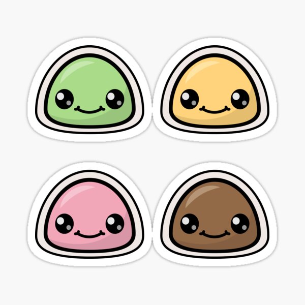 "Happy Mochi" Sticker for Sale by theflatfaces | Redbubble