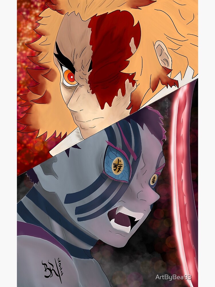 "Rengoku Vs Akaza (Demon Slayer Mugen Train)" Photographic Print for ...