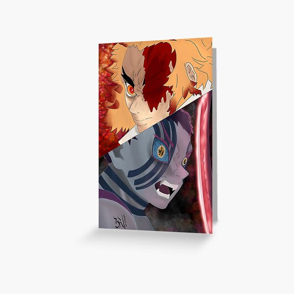 "Rengoku Vs Akaza (Demon Slayer Mugen Train)" Greeting Card for Sale by ...
