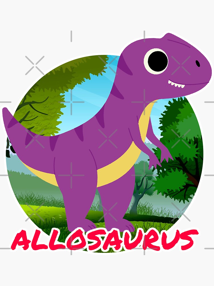 "Allosaurus Cartoon" Sticker for Sale by gelvezg | Redbubble