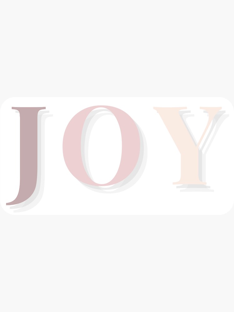 ""JOY" Sticker in Pink Aesthetic Colours" Sticker for Sale by ...