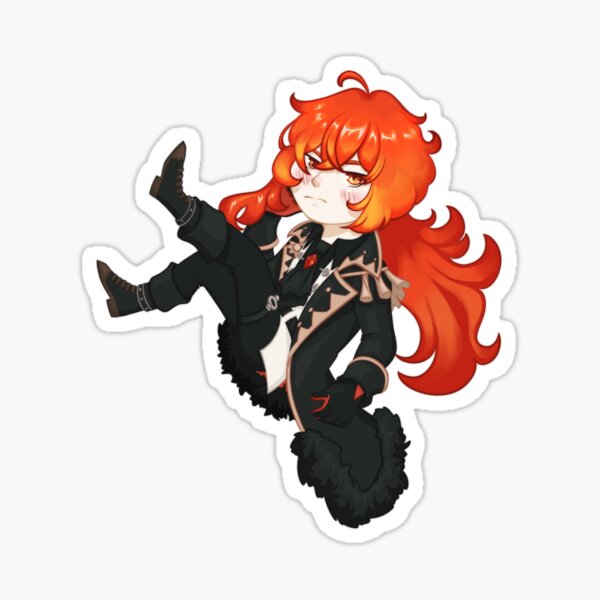 "Diluc - Floating Chibi (Genshin Impact)" Sticker for Sale by ...