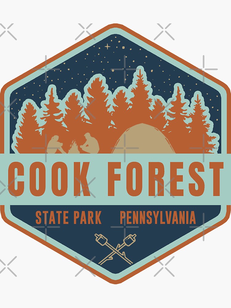 "Cook Forest State Park Hexagon Logo" Sticker for Sale by VanyaKar ...