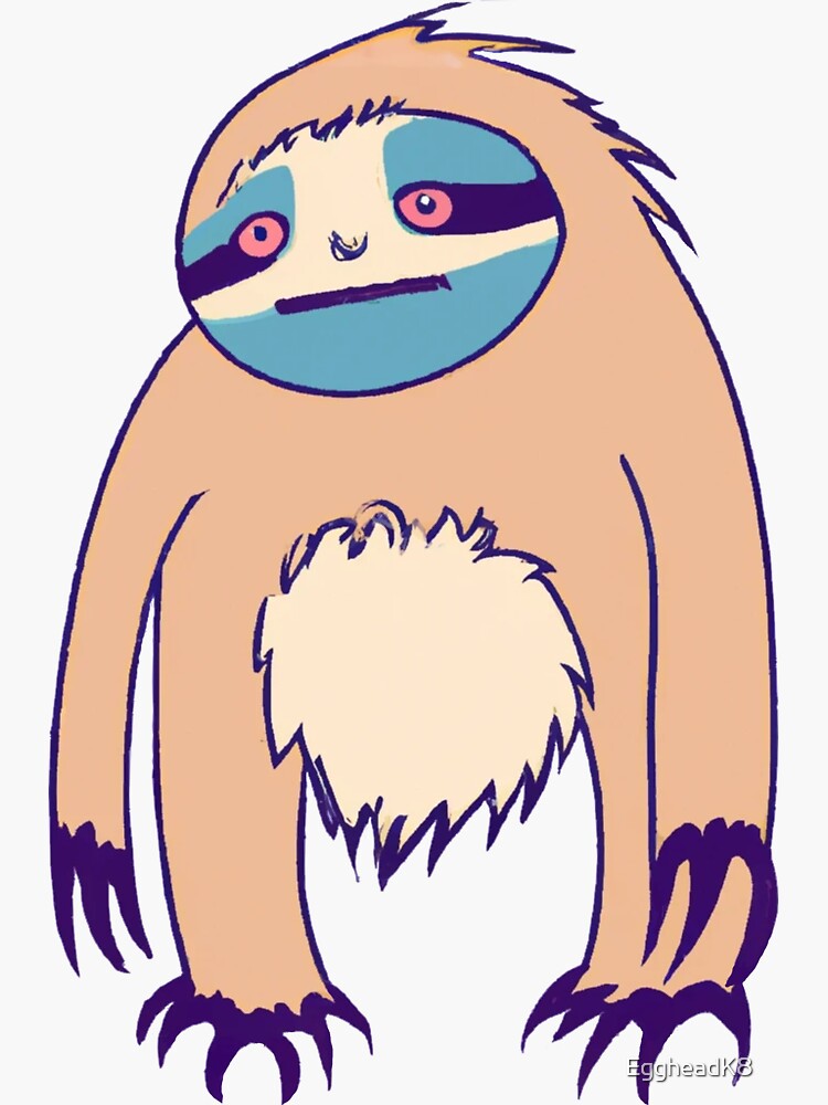 "Sloth Monster" Sticker for Sale by EggheadK8 | Redbubble