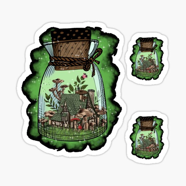 "MUSHROOM VILLAGE IN A JAR, Magical, Entachnted, Cottagecore ...