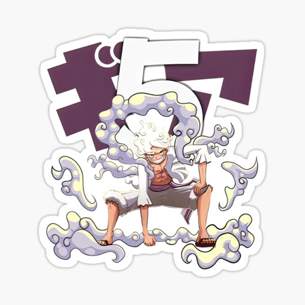 "Luffy Gear 5 One Piece" Sticker for Sale by Bergmeyer99 | Redbubble