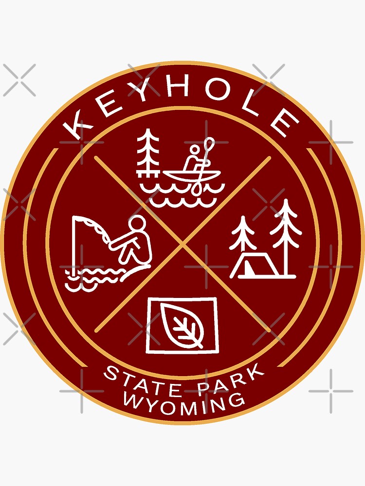 "Keyhole State Park WY Heraldic Logo" Sticker for Sale by VanyaKar ...