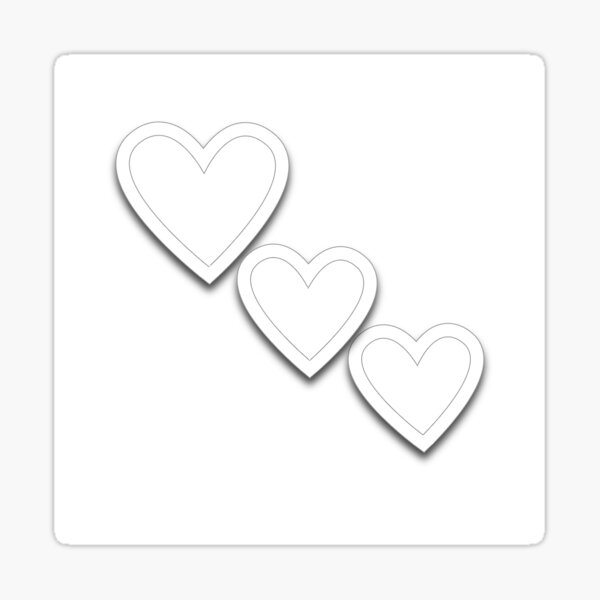 "White Heart Sticker" Sticker for Sale by mdstationery | Redbubble