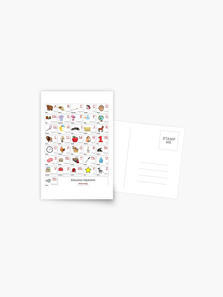 "ALBANIAN Alphabet CHART with Words and English Translations Printable ...