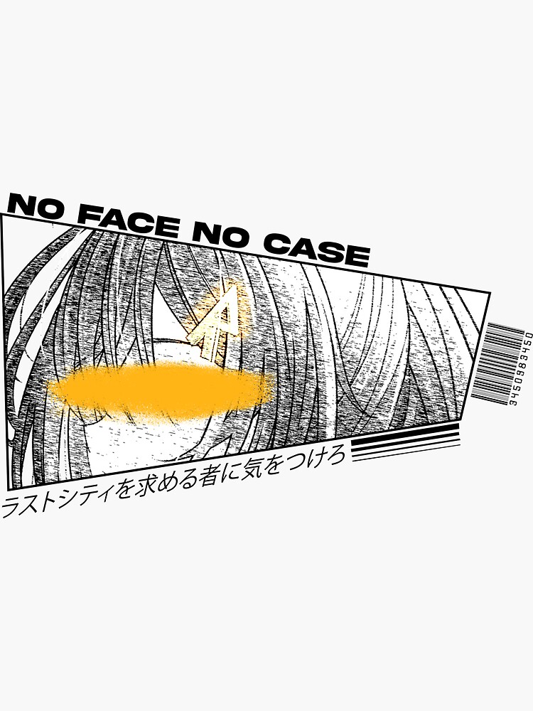 "| NOFACENOCASE 1 | Anime" Sticker for Sale by GardenRyb | Redbubble