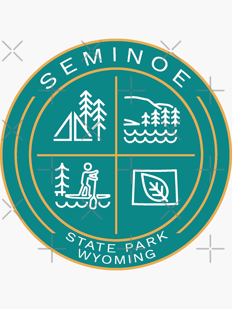 "Seminoe State Park WY Heraldic Logo" Sticker for Sale by VanyaKar ...