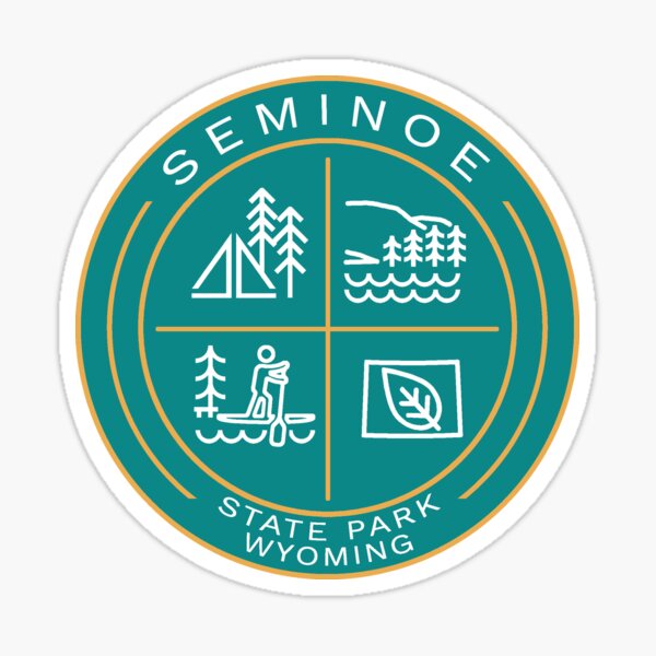 "Seminoe State Park WY Heraldic Logo" Sticker for Sale by VanyaKar ...