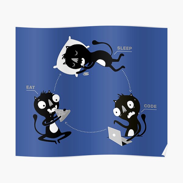 "Sleep, Code, Eat - Programming" Poster for Sale by blushingcrow ...