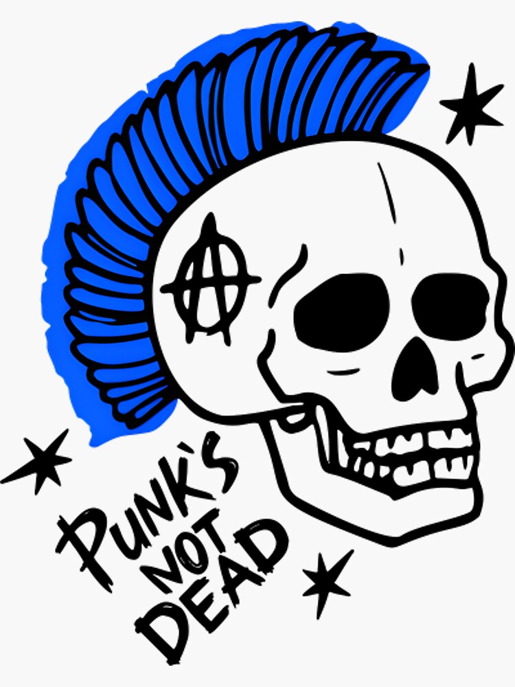 "Punksthetic Skull - Metalhead" Sticker for Sale by gikainiefix | Redbubble