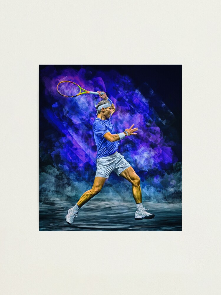 "Rafael Nadal plays classic forehand at LC 2022. Digital artwork print ...