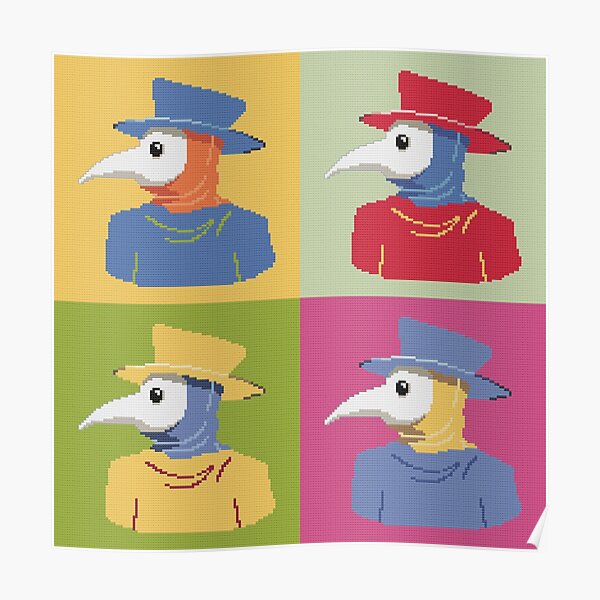 "Pop Art Plague Doctors, Cross Stitch Plague Doctor" Poster for Sale by ...