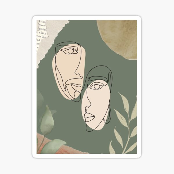 "Two Face Modern Art Collage" Sticker for Sale by eodesigns | Redbubble