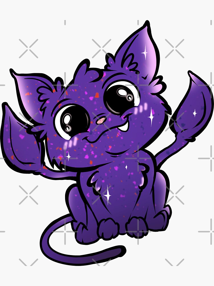 "DnD Displacer Kitty" Sticker for Sale by CarefulCantrip | Redbubble
