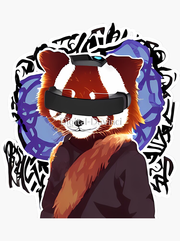 "VR Kungfu Master Racoon Red Panda" Sticker for Sale by Digital-Davinci ...