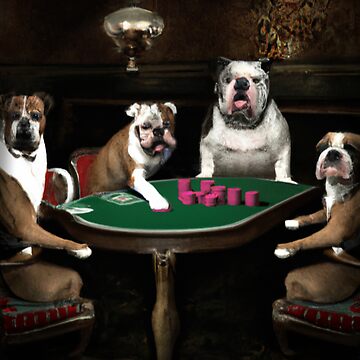 "Bulldogs Playing Poker" Poster for Sale by jamie Omahen | Redbubble