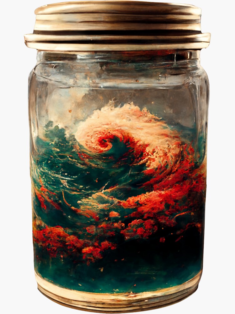 "Hurricane in Jar AI generator" Sticker for Sale by GraymanShop | Redbubble