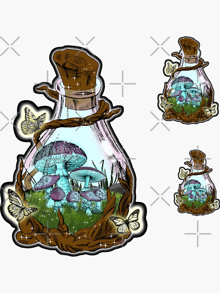 "MUSHROOM VILLAGE IN A JAR, Magical, Entachnted, Cottagecore ...