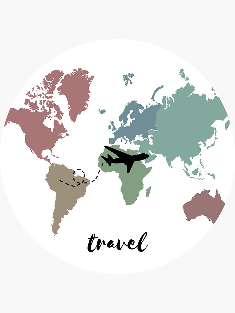 "World Map Travel" Sticker for Sale by artzytravelshop | Redbubble