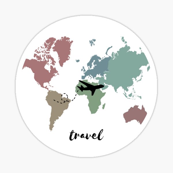 "World Map Travel" Sticker for Sale by artzytravelshop | Redbubble