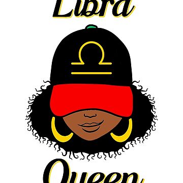 "Libra Queen Ebony Women In Cap Zodiac" Sticker for Sale by RBApparel ...