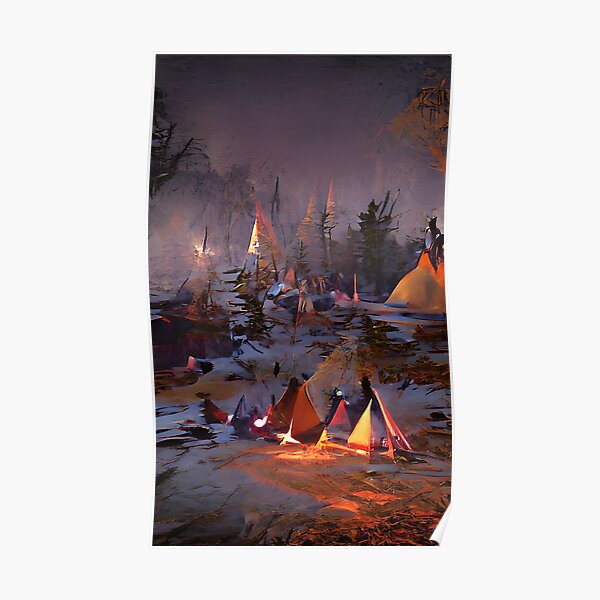 "Native American winter scene" Poster for Sale by zorropriest | Redbubble