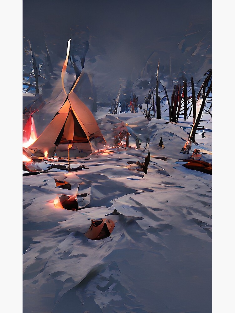 Native American Snow Scene