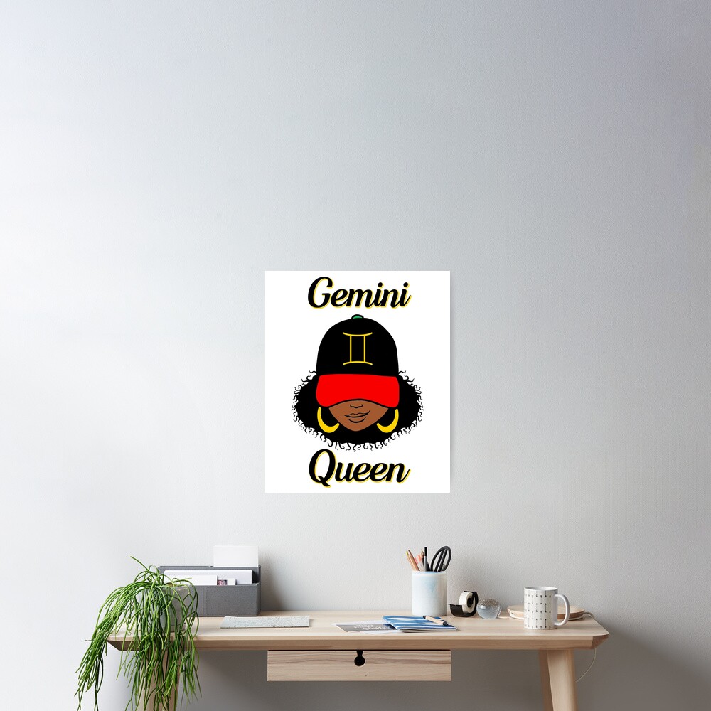 "Gemini Queen Ebony Women In Cap Zodiac" Poster for Sale by RBApparel ...