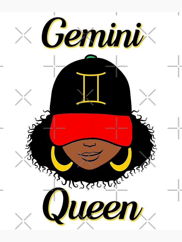 "Gemini Queen Ebony Women In Cap Zodiac" Poster for Sale by RBApparel ...