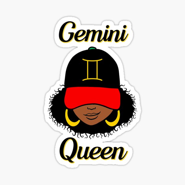 "Gemini Queen Ebony Women In Cap Zodiac" Sticker for Sale by RBApparel ...